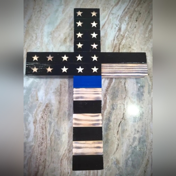 Art | Thin Blue Line Cross | Poshmark
